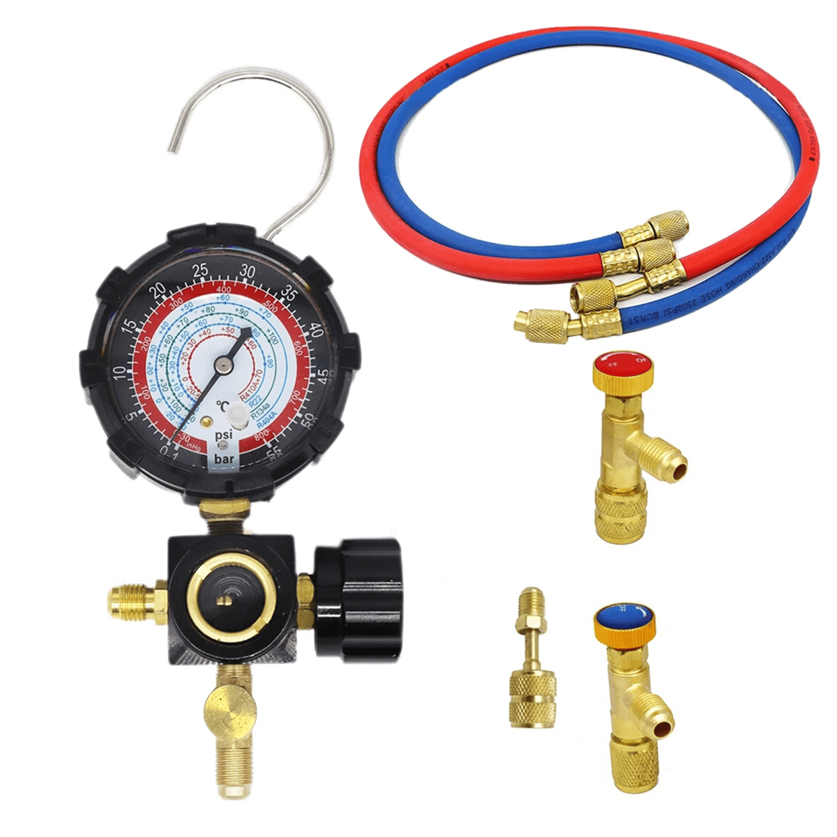 R134A Low Side Pressure Gauge R410A R22 R404A Single Manifold for Air ...