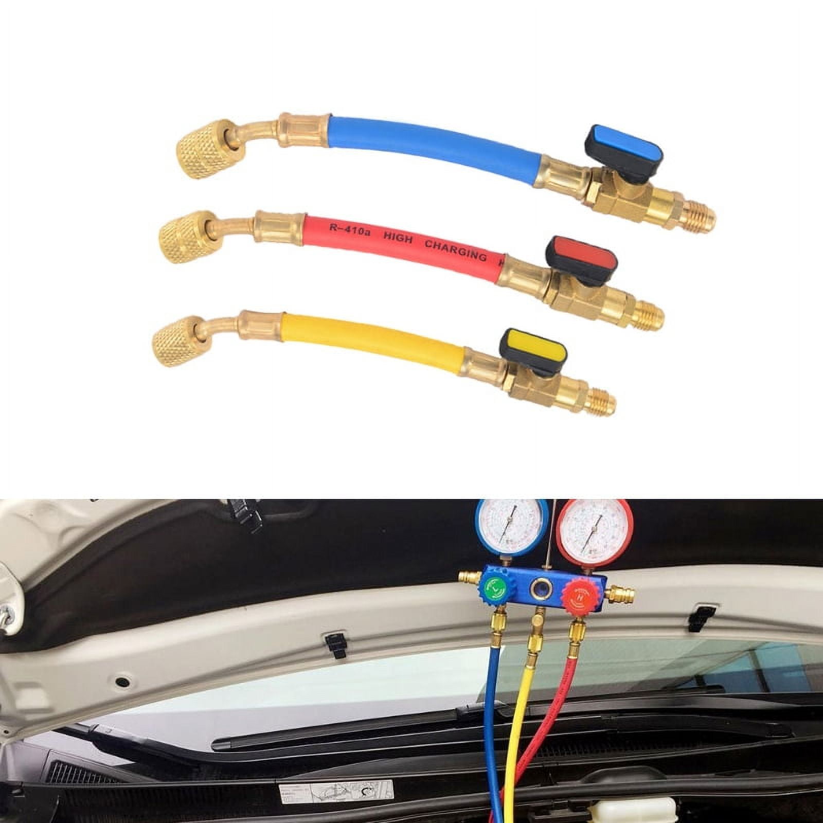 R134A R410A R22 Refrigeration Charging Hose Set with Ball Val ve AC ...