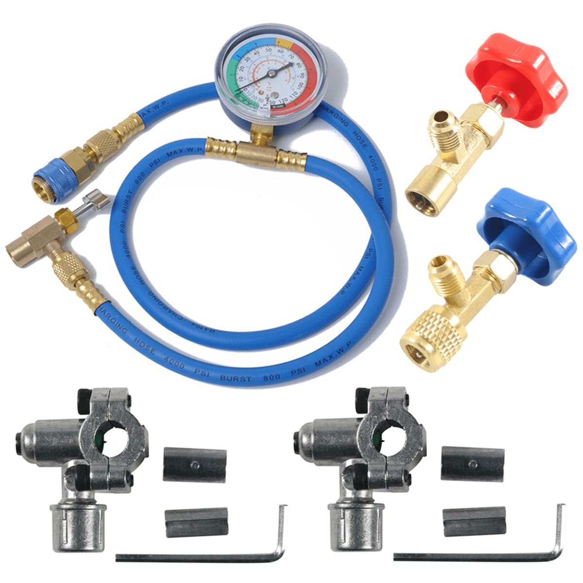 R134A Refrigerator Freon Recharge Kit with Pressure Gauge Car AC ...