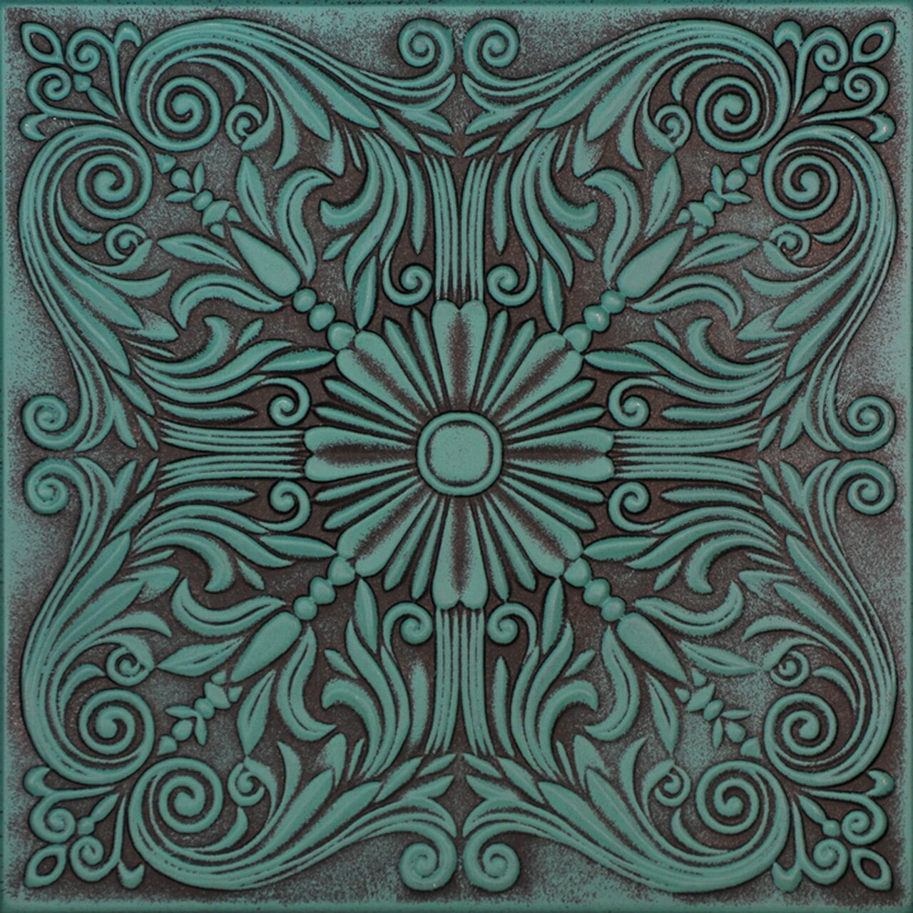 R139 - Spanish Silver Foam Glue-up Ceiling Tile in Antique Green (259.2 ...