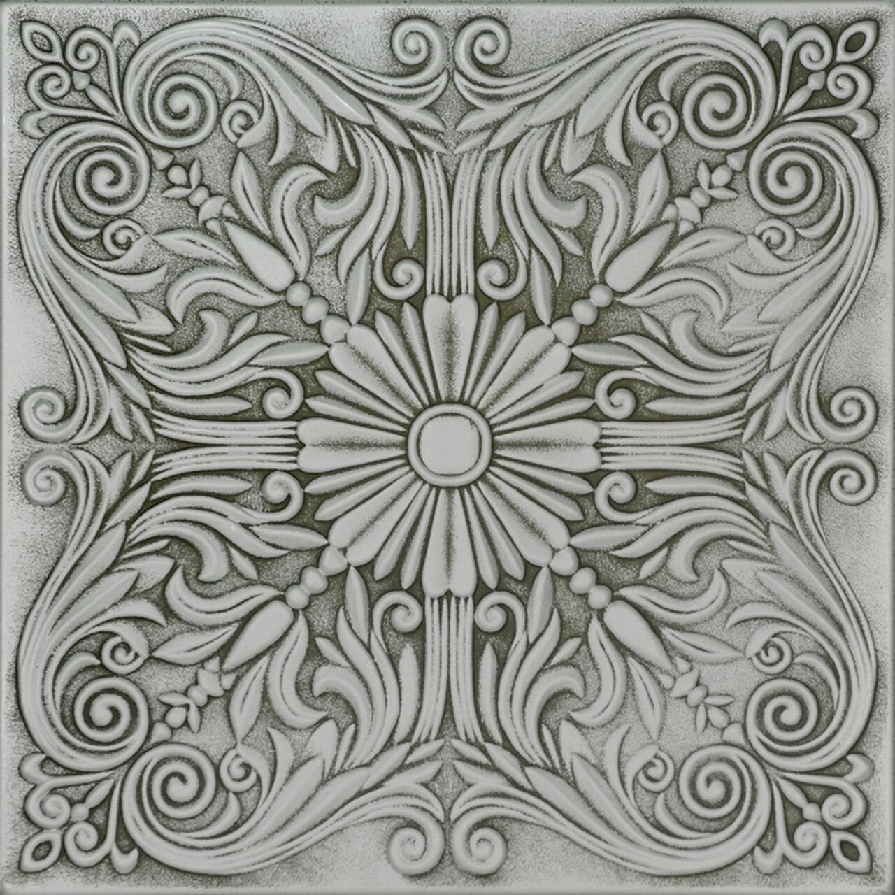 R139 - Spanish Silver Foam Glue-up Ceiling Tile in Moss Gray (129.6 Sq ...