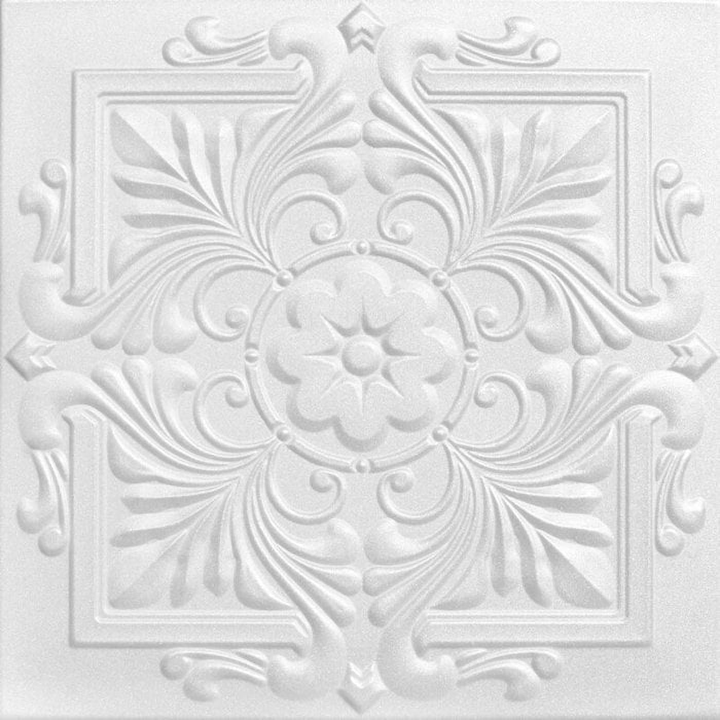 R14-Victorian Foam Glue-up Ceiling Tile in Ultra Pure White - Satin ...