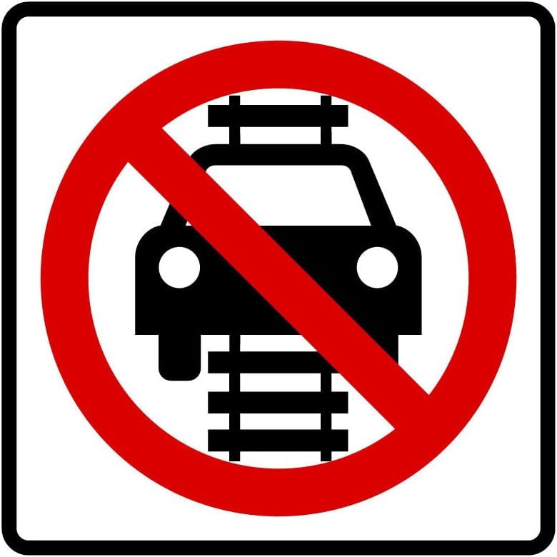 R15-6A Do Not Drive On Tracks Sign - Large 24 x 30 Inches - Highly ...
