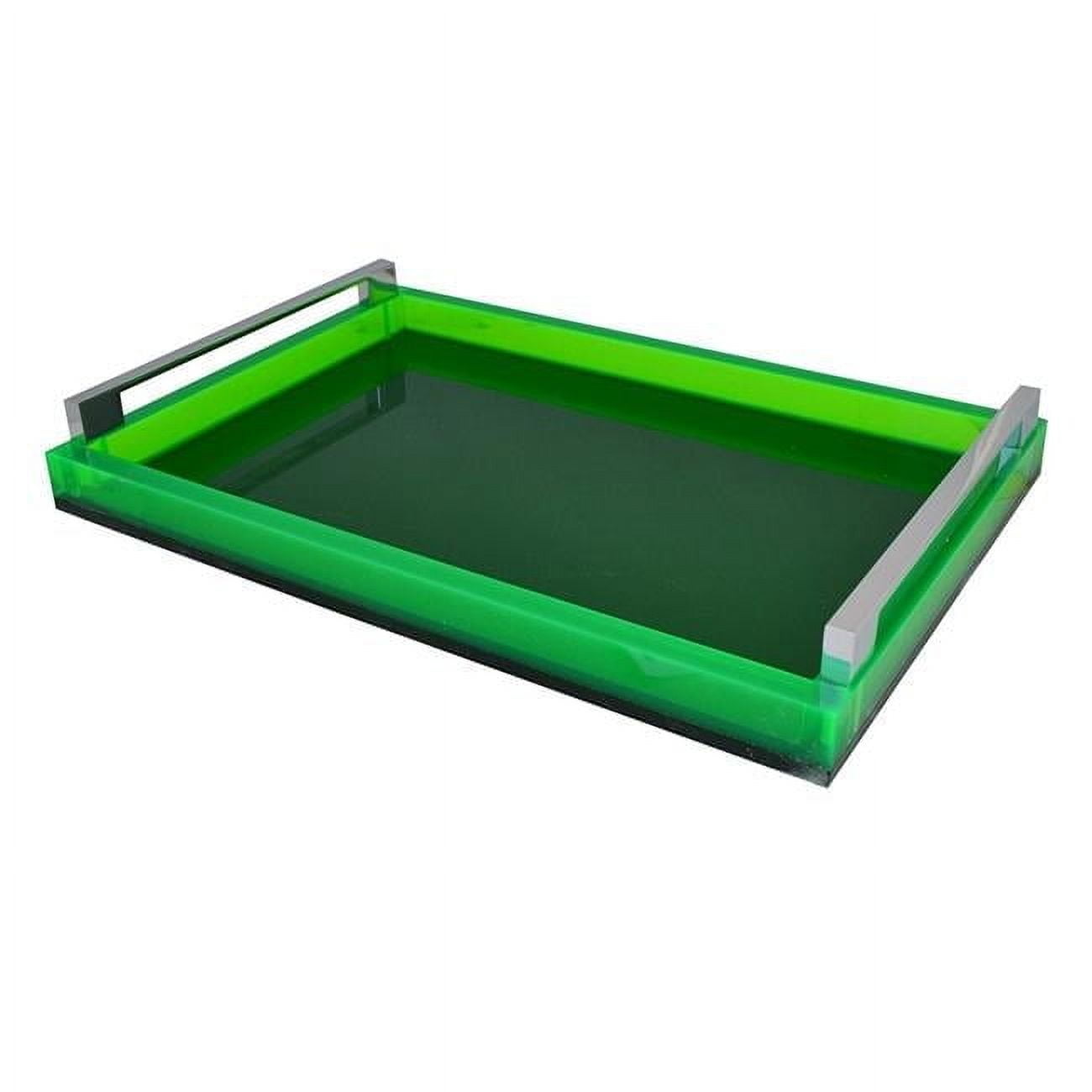 R16 HOME Lucite Tray with Silver Handles - Neon Green - 12x8x2 inches ...