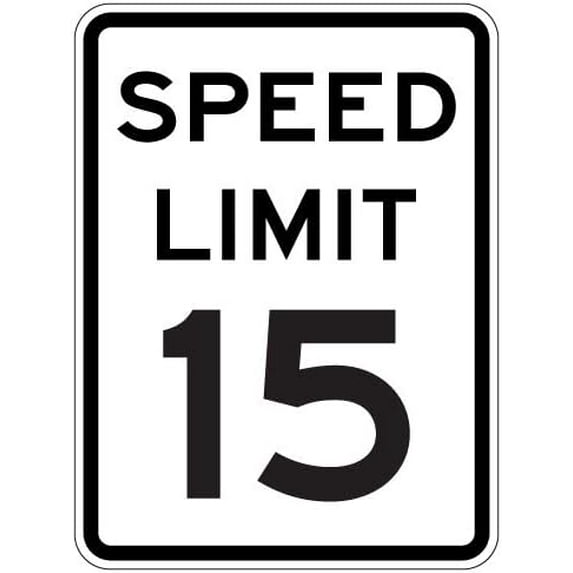 R2-1 15-MPH SPEED LIMIT H.I.P. Sign - 18x24-3M High Intensity Prismatic ...