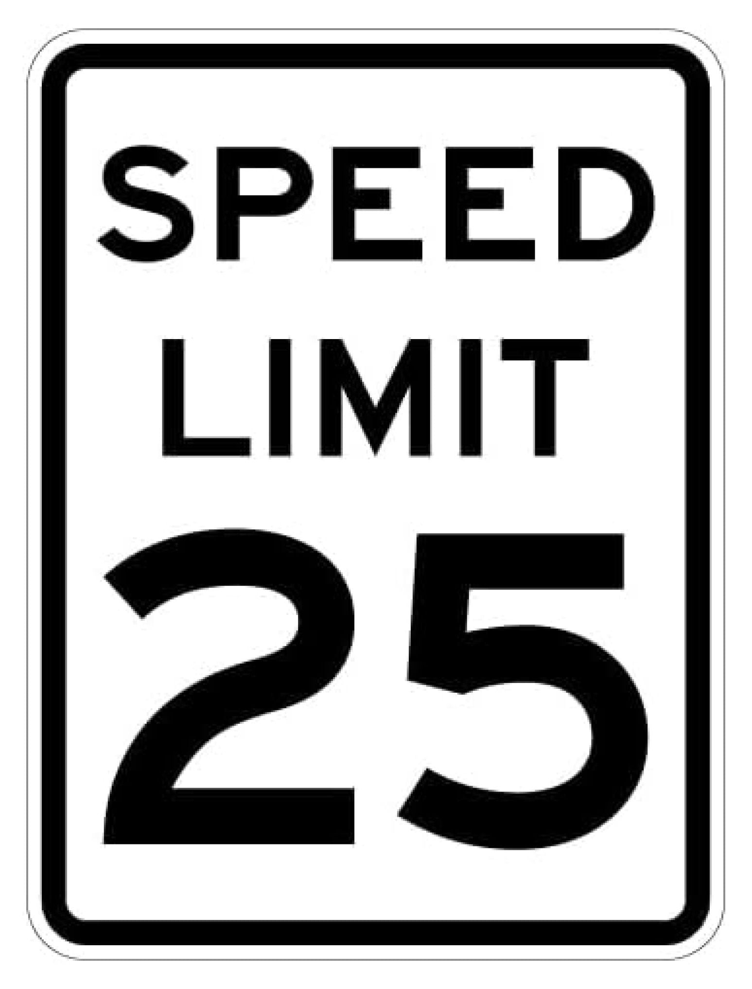 R2-1 25-MPH SPEED LIMIT Signs - 18x24- High Intensity Prismatic ...