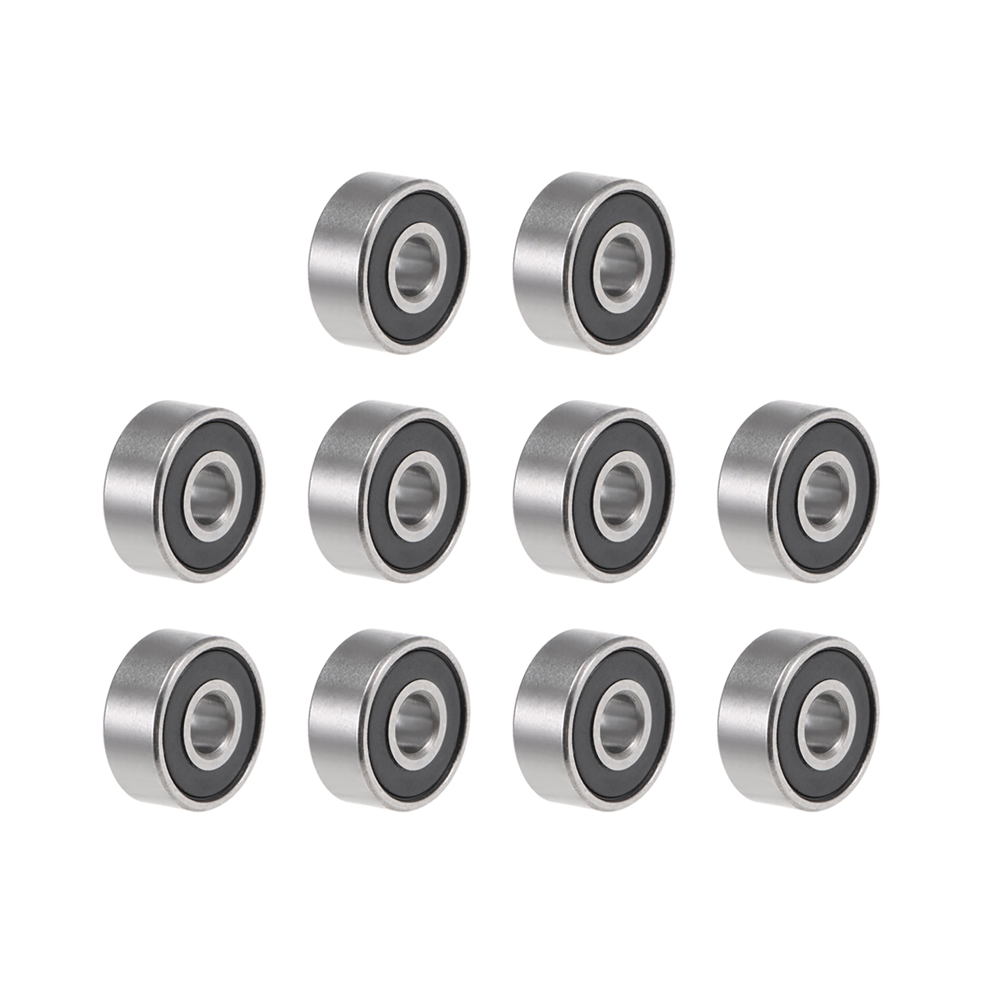 R2-2RS Deep Groove Ball Bearing, 1/8"x3/8"x5/32" Sealed Z2 Lever ...