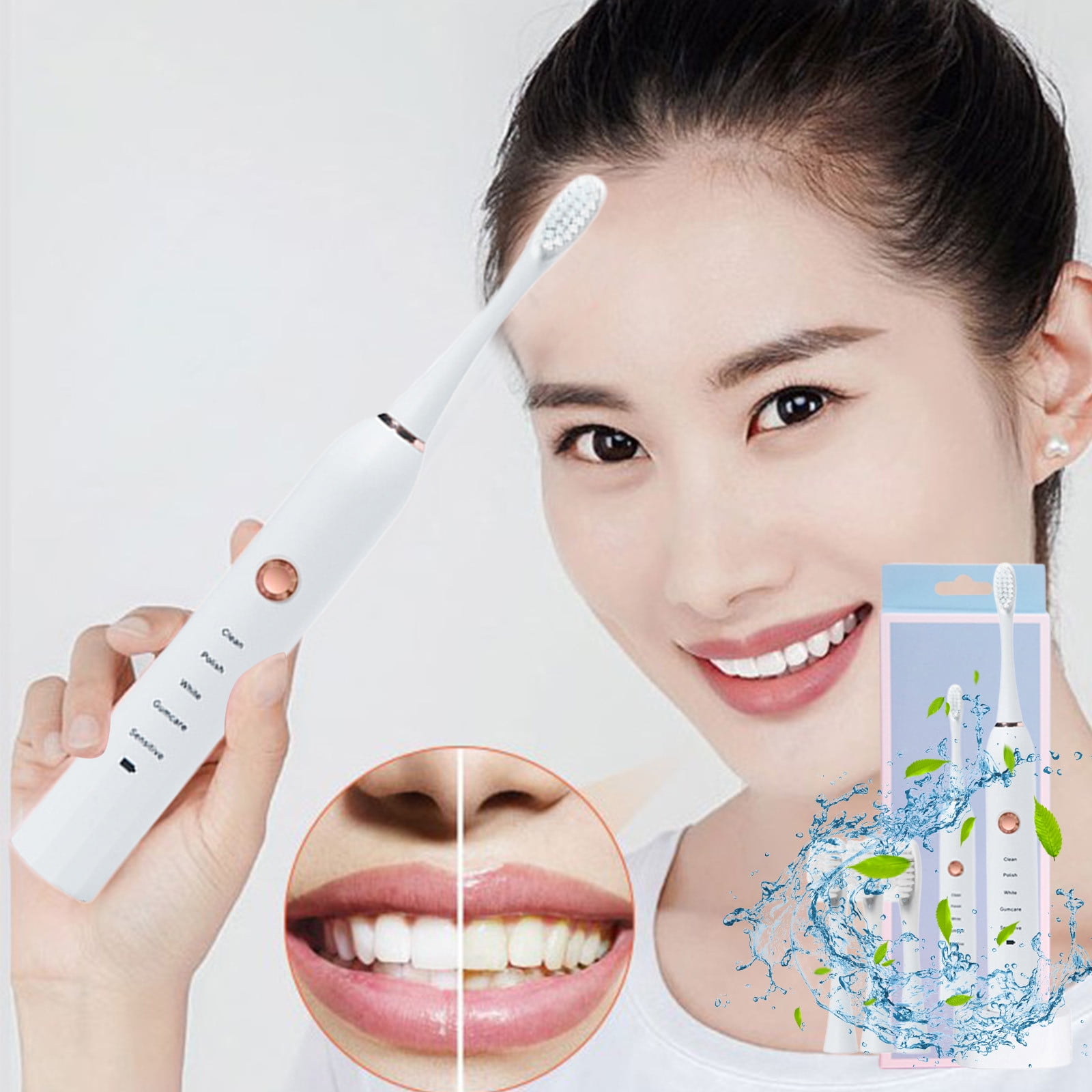 R2 Rotating Electric Toothbrush for Adults with 4 Brush Heads, Travel ...