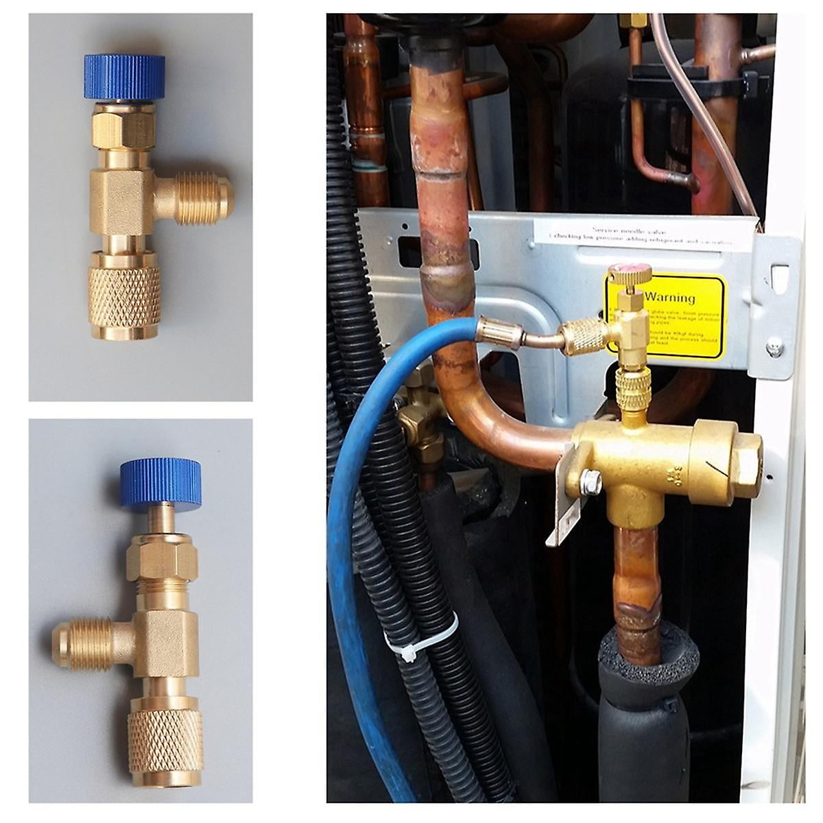 R22 R410 AC Valve 1/4 Inch Filler Joint A/C Refrigerant Valve Air ...