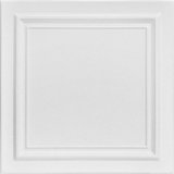 R24 Decorative Styrofoam Adhesive Ceiling Tile, Plain White, 8 Piece ...