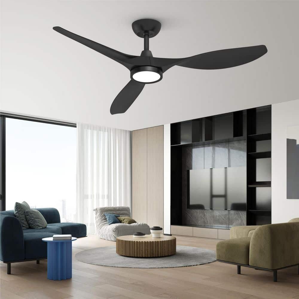 R3 52 in. Indoor Ceiling Fan with Light and Remote,Quiet Reversible DC ...