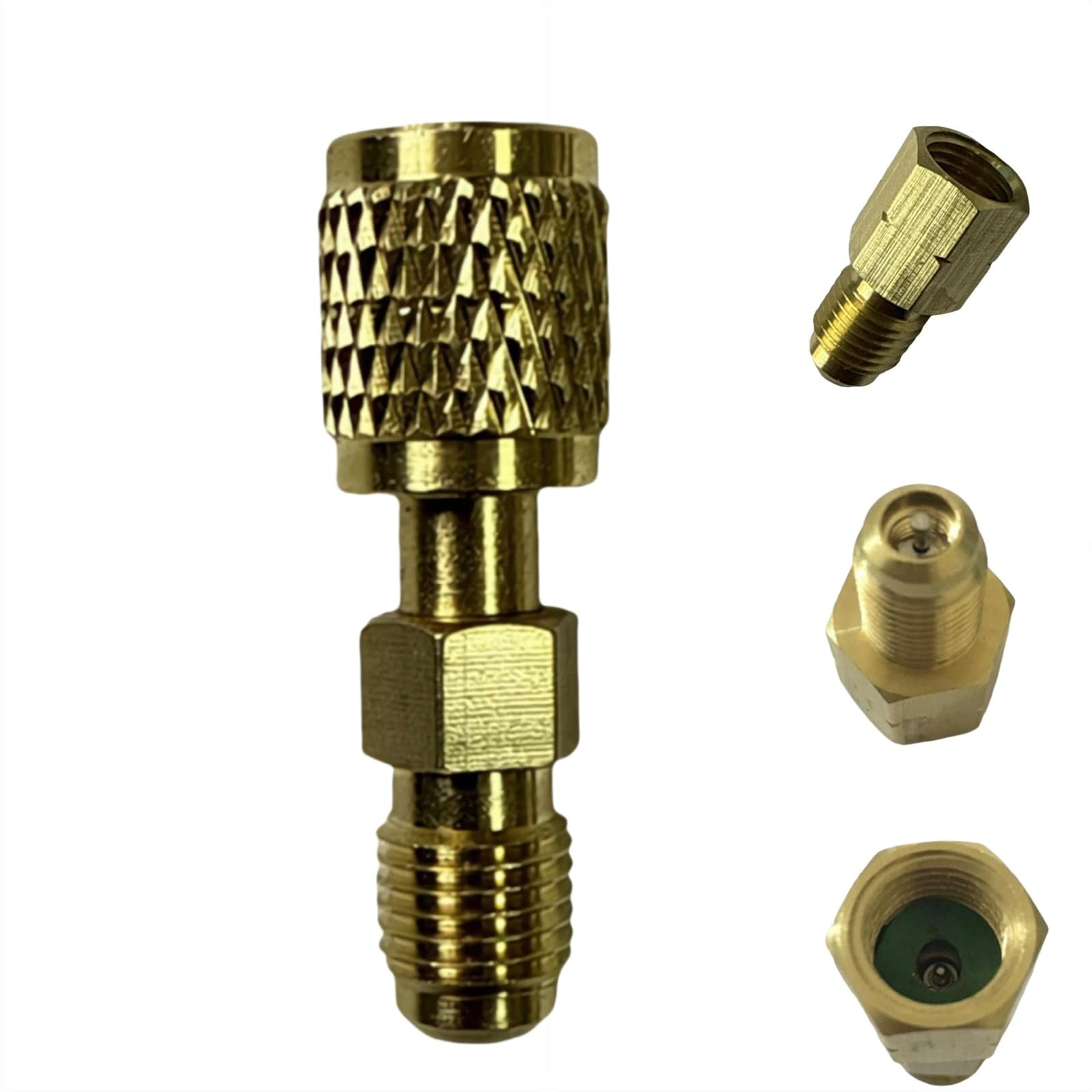 R32 R454B Refrigerant Brass Adapter,Brass 1/4" Female to 1/4" Male ...