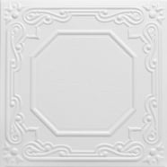 White 2 ft. x 2 ft. Decorative Square Drop Ceiling Tile, Lay-In PVC ...