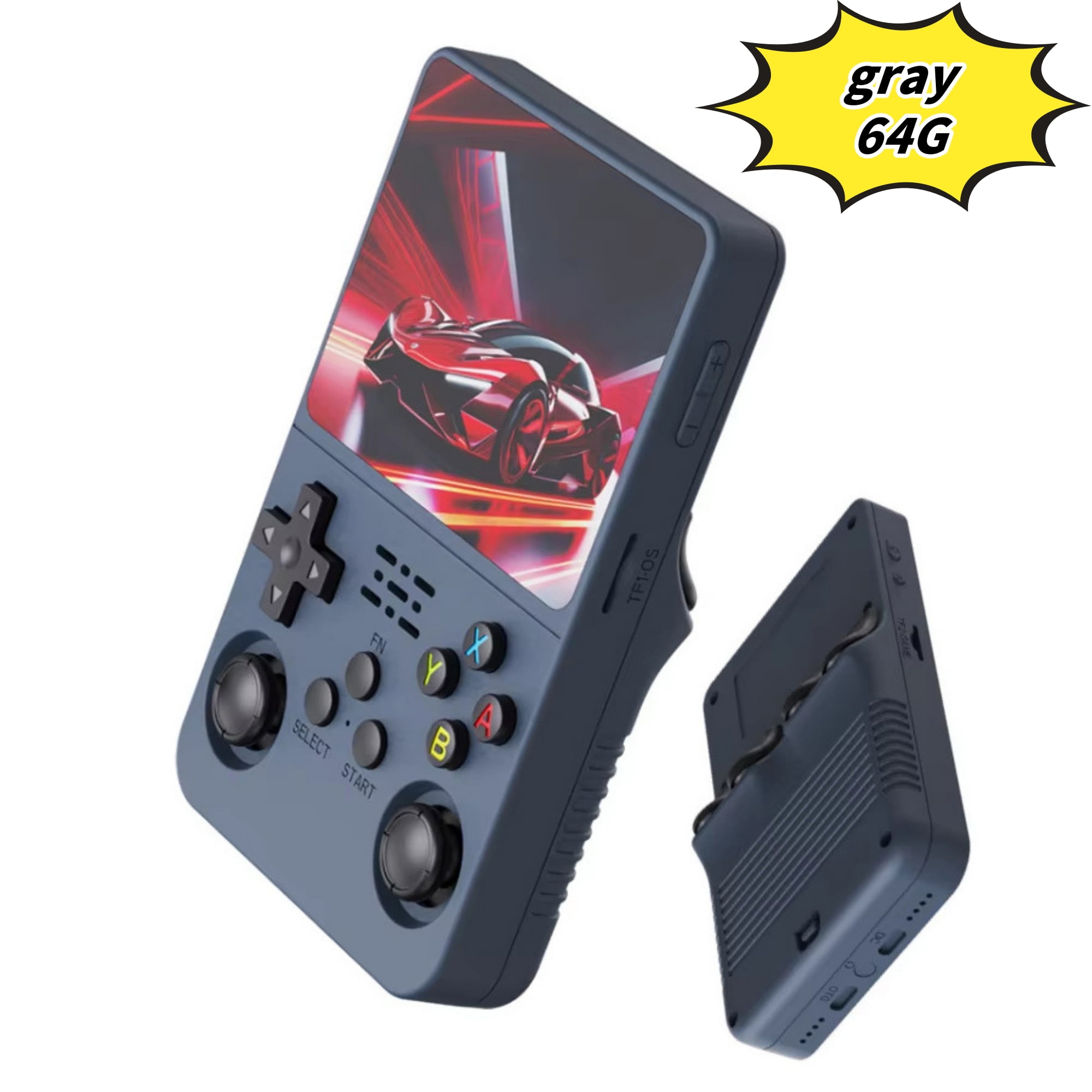 R36S open source handheld game console, large screen, large memory, large battery,gray-2,64G ...