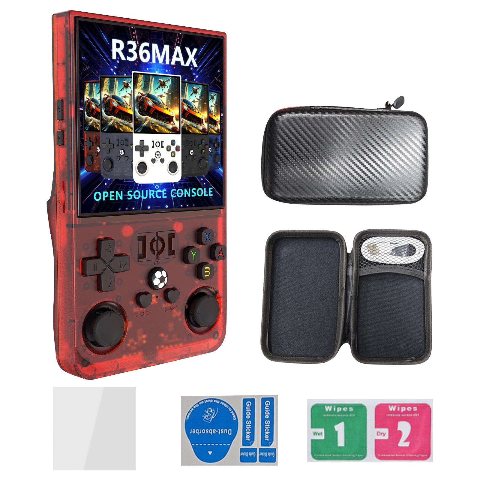 R36max Game Consoles, Hd Gaming Gift Set: 4.0 Inch Ips Screen + 18000+ Classic Games Portable ...