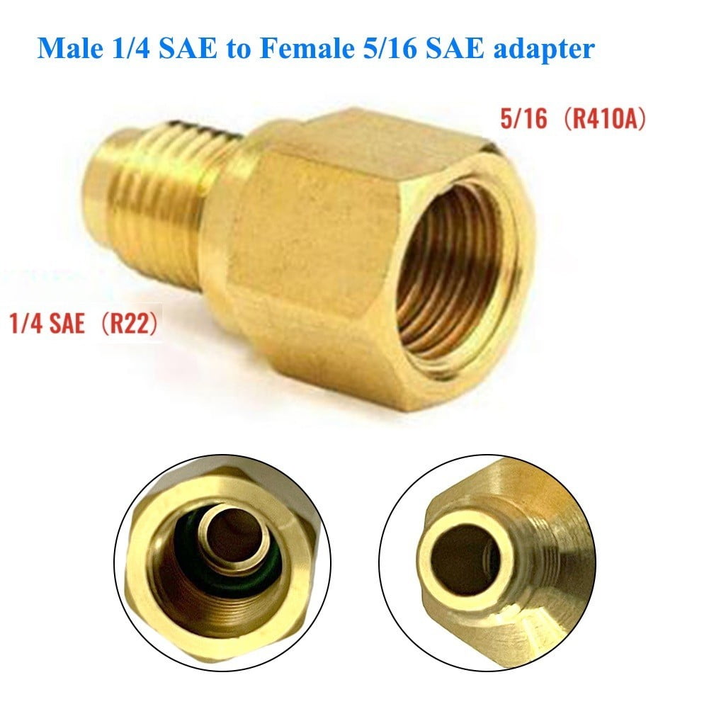 R410A Conditioner Adapter Quick Coupling 1/4 SAE to 5/16 SAE adapter ...