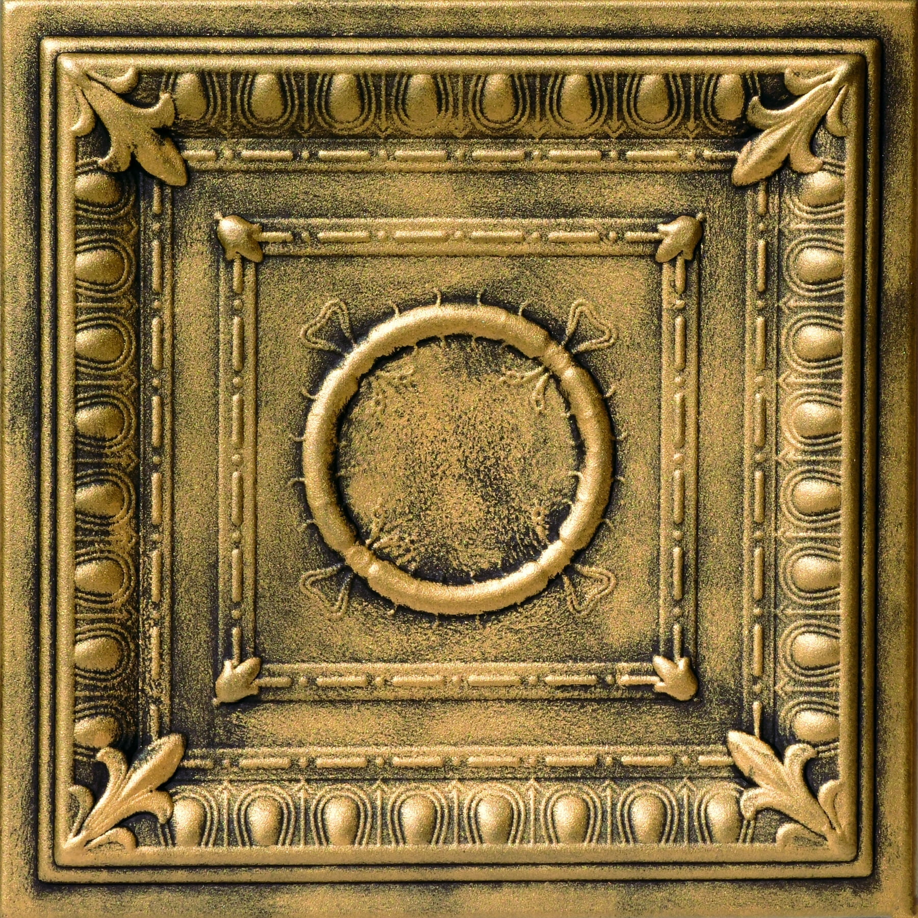 R47 - Romanesque Foam Glue-up Ceiling Tile in Antique Brass (21.6 Sq.ft ...