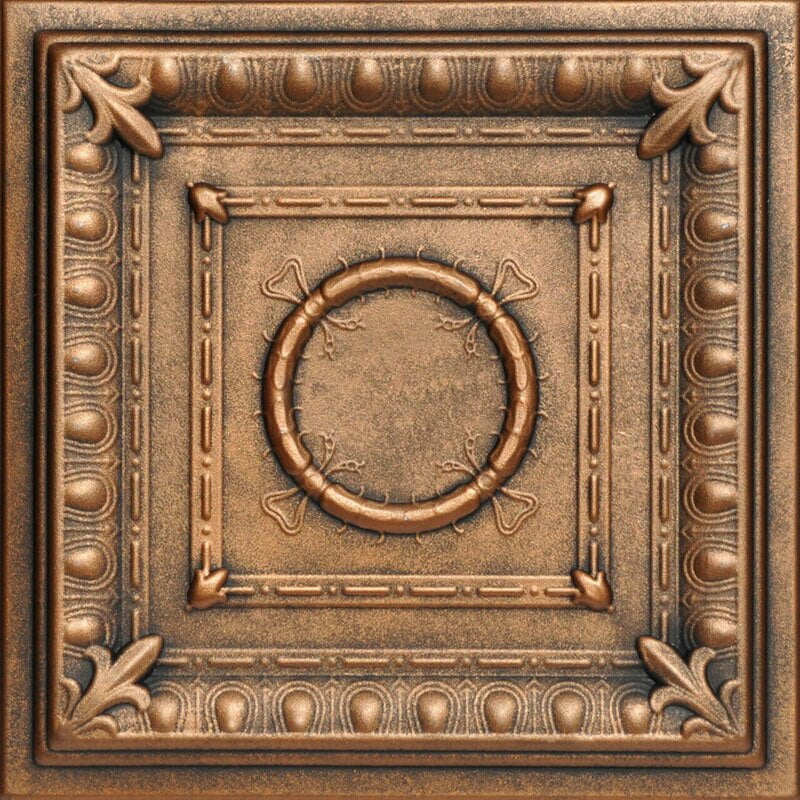 R47 - Romanesque Foam Glue-up Ceiling Tile in Antique Bronze (21.6 Sq ...