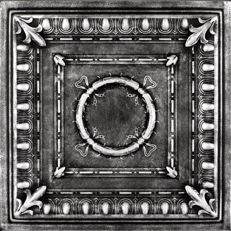 R47 - Romanesque Foam Glue-up Ceiling Tile in Antique Silver (259.2 Sq ...