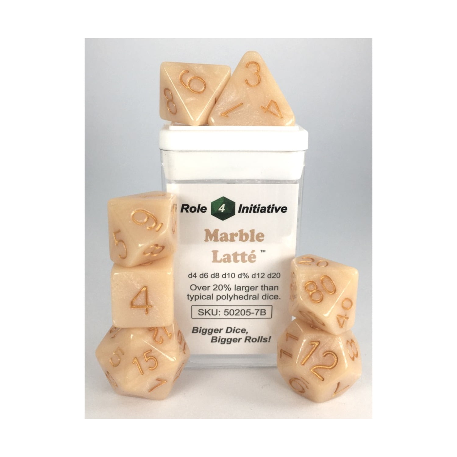 R4I Dice: Marble Latte w/ Gold (7) - Walmart.com