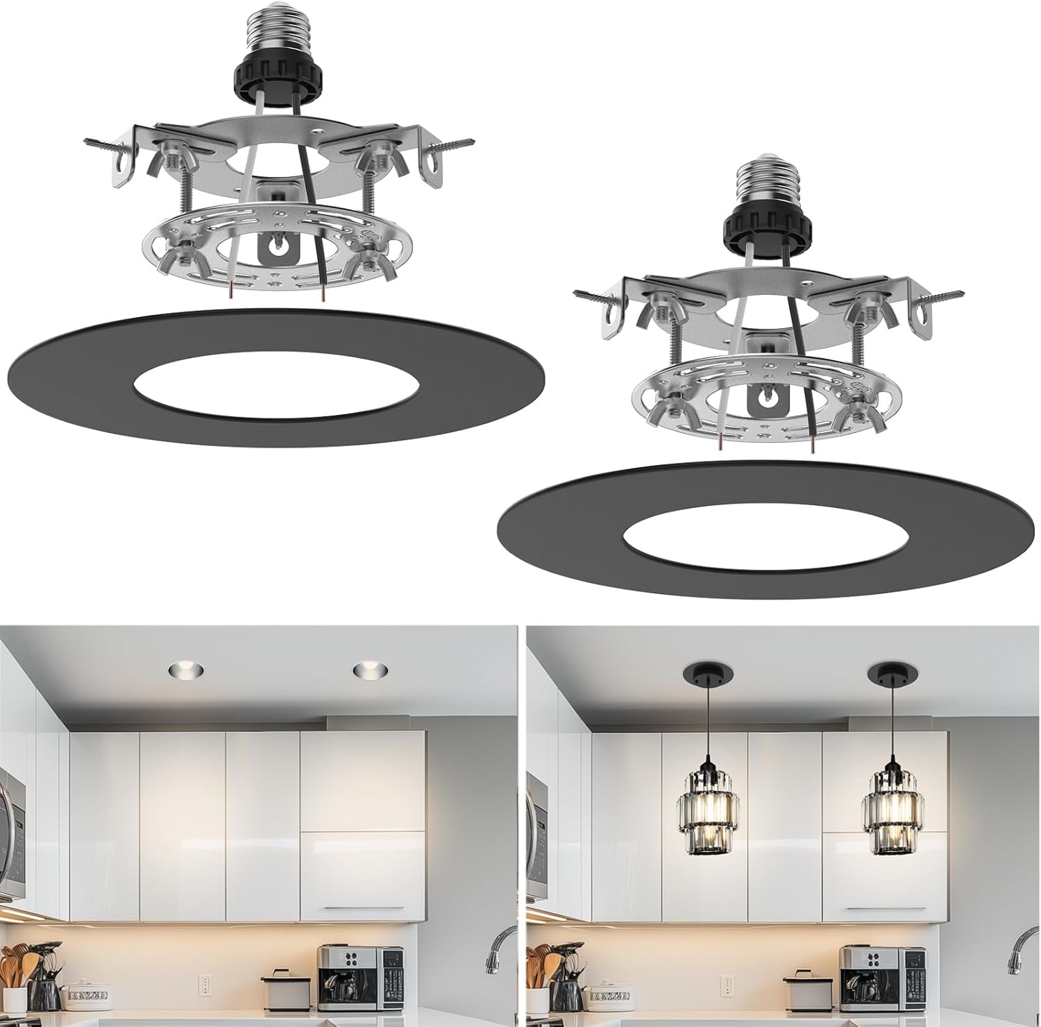 R5 and 6 Recessed Can Light Conversion Kit, 2 Pack, Ceiling Light ...