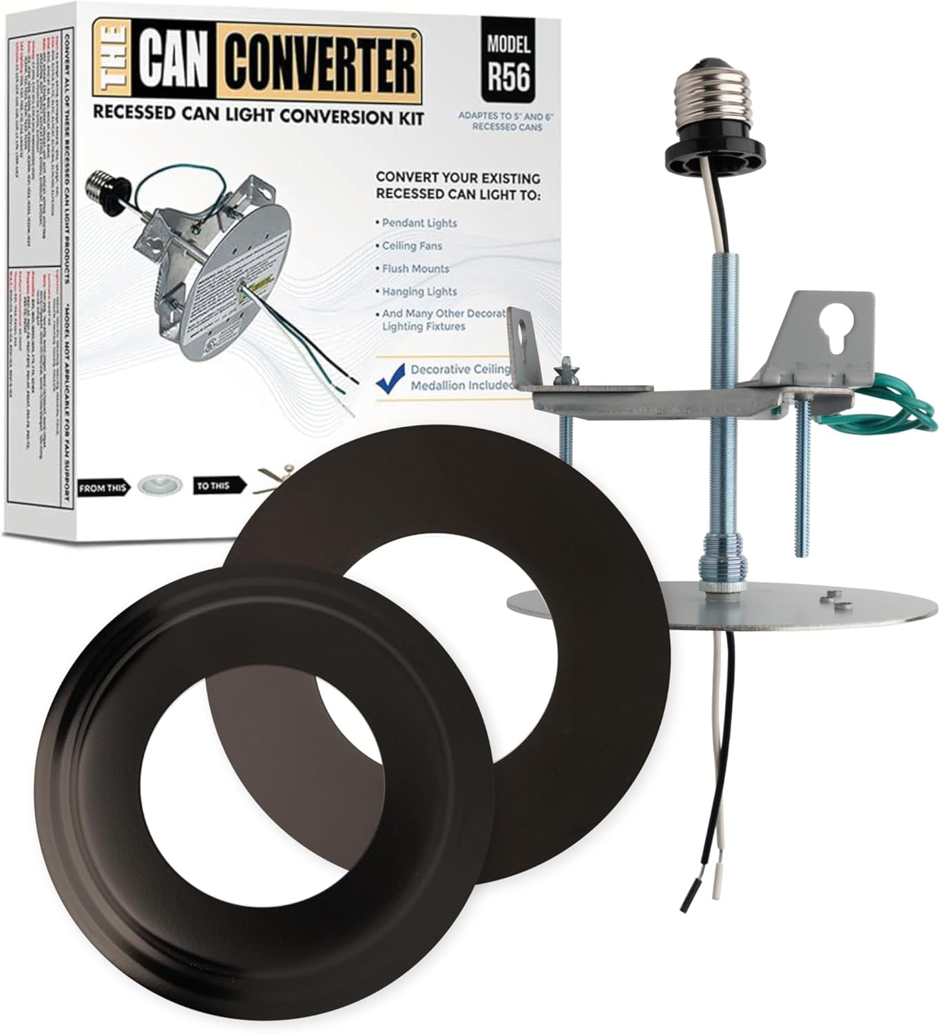 R56, Complete Recessed Can Light Conversion Kit, for Ceiling Light ...