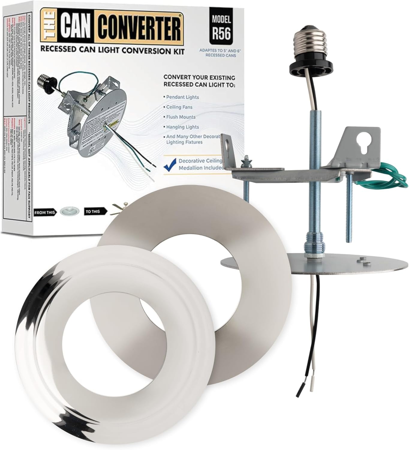 R56, Complete Recessed Can Light Conversion Kit, for Ceiling Light ...