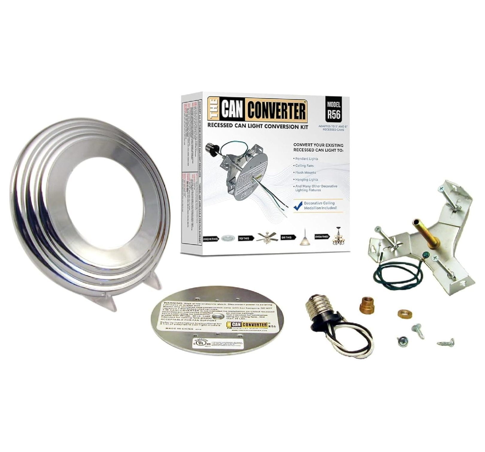 R56, Recessed Can Light Conversion Kit, for Ceiling Light Fixture ...