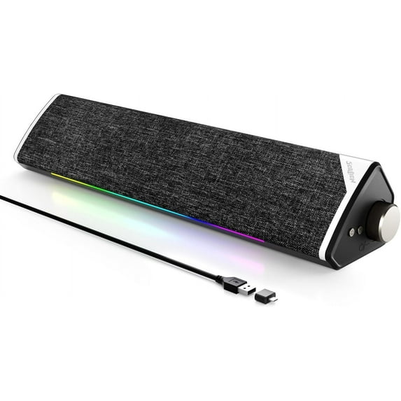 R60 Bluetooth Computer Speakers, USB Plug-N-Play PC Speakers with LED ...