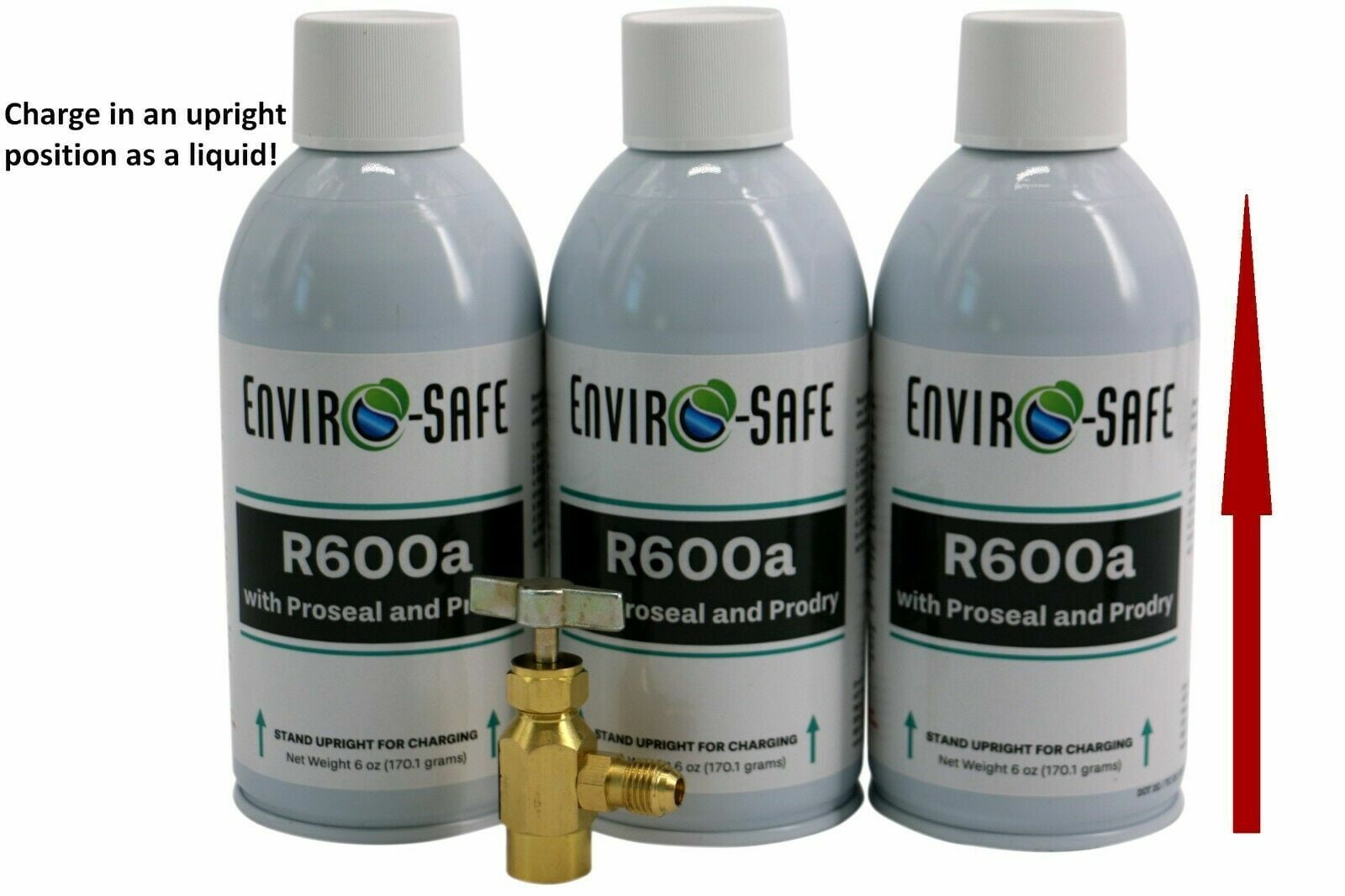 R600a Refrigerant with Proseal & Prodry (3 cans) & Top Tap Kit #8091 ...