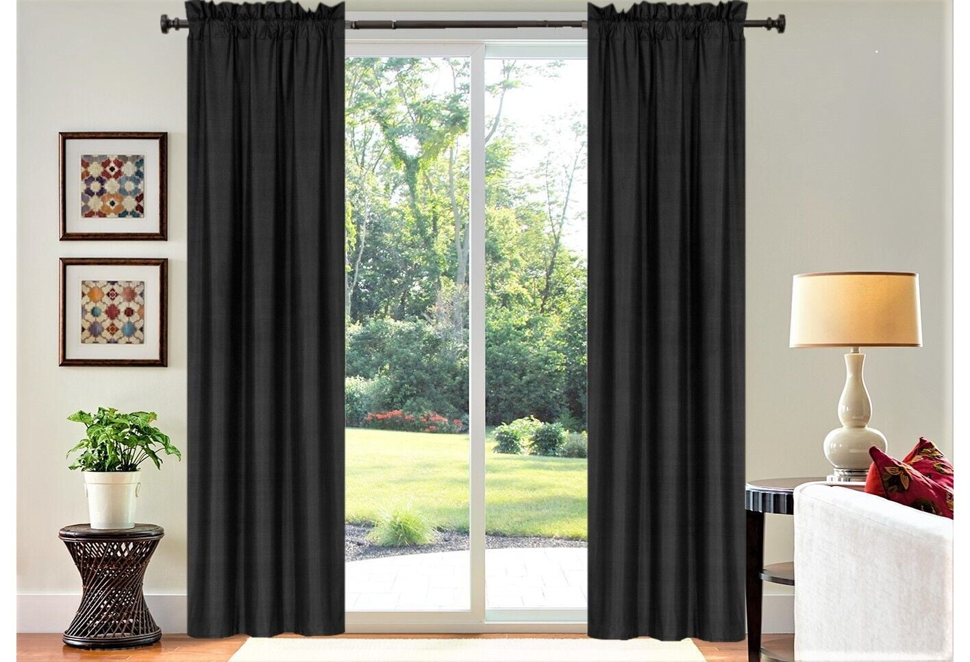 R64 2 piece solid insulated foam backing lined thermal blackout window ...