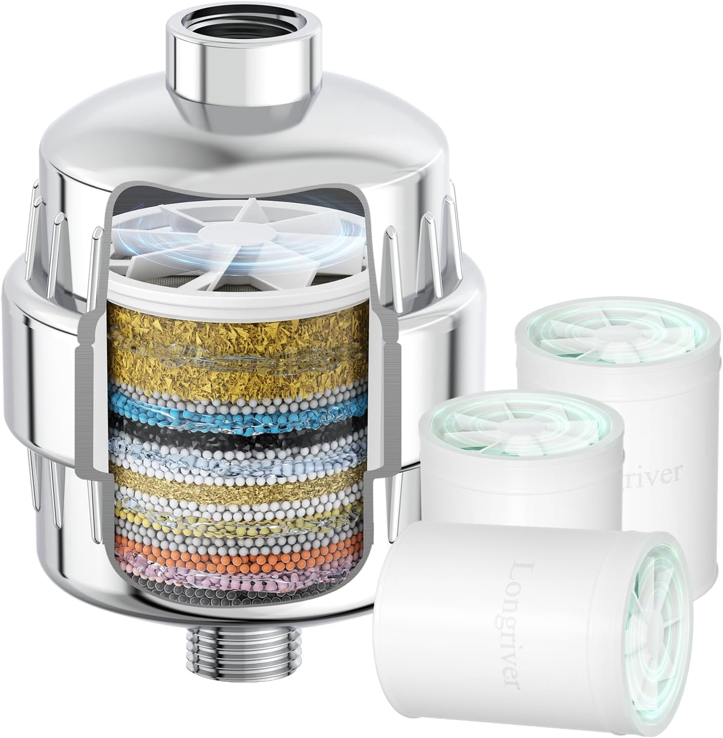 R7 Shower Filter High Put Shower Water Filter for Hard Water 99.99% ...