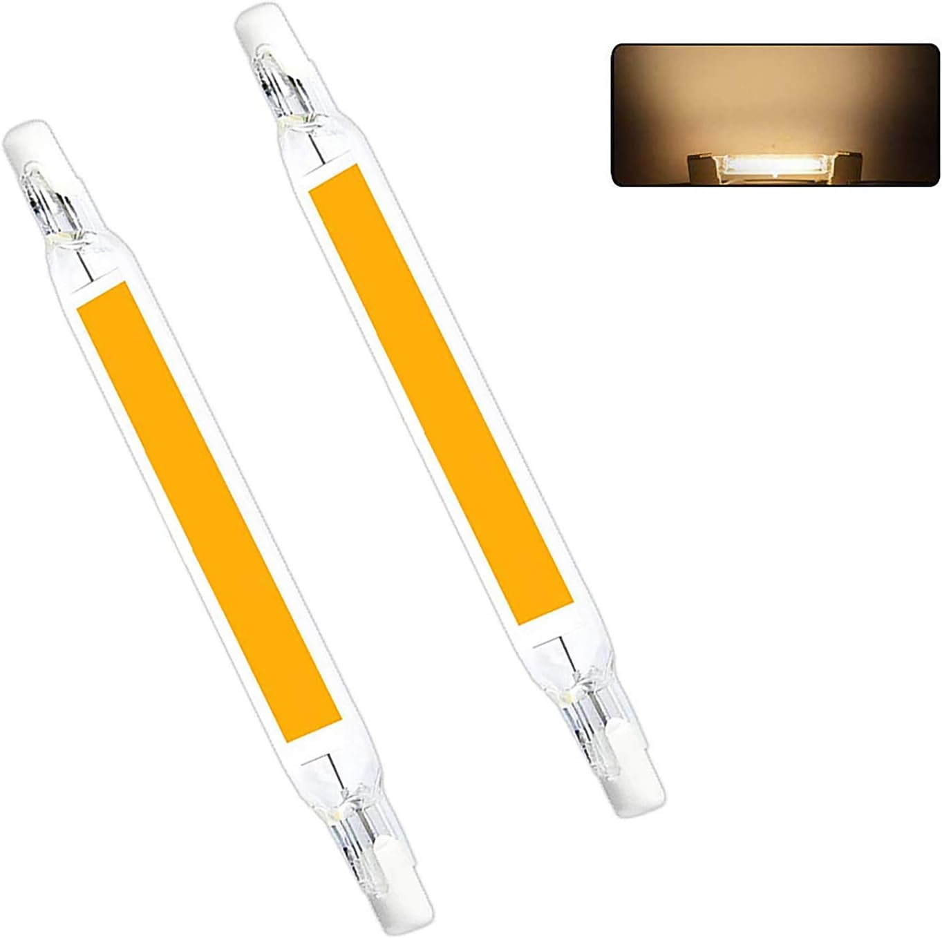 R7S LED Bulb 118mm 10W Linear Halogen Replacement, 2 PCS COB LED Double ...