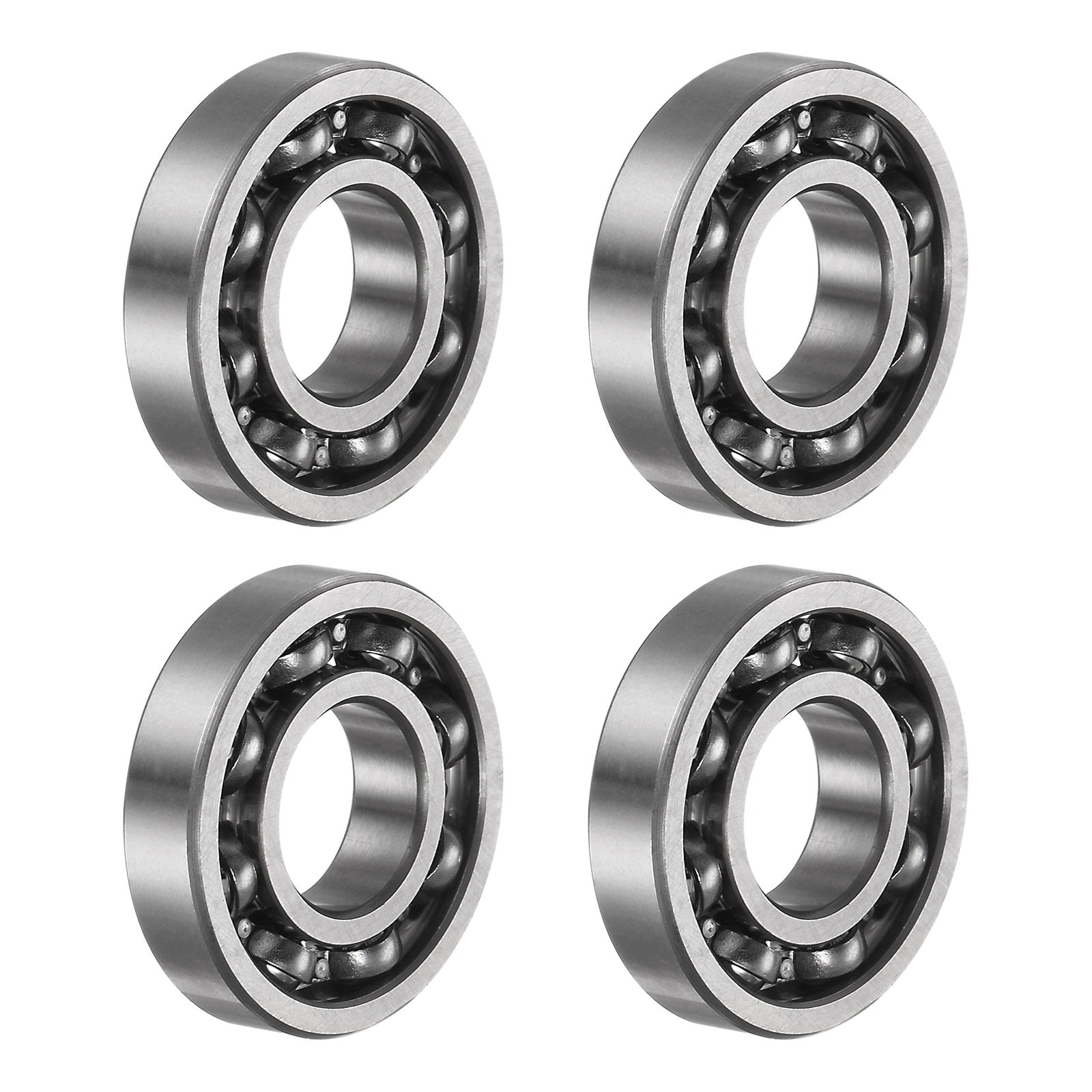 R8 Deep Groove Ball Bearing, 1/2" x 1 1/8" x 1/4" Open Type Chrome Steel Bearings, 4 Pack ...