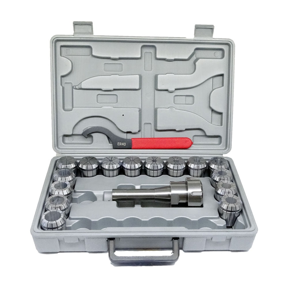 R8 Shank ER40 Chuck with 15 pc Collet Set, 1/8" - 1" by 16th - Walmart.com