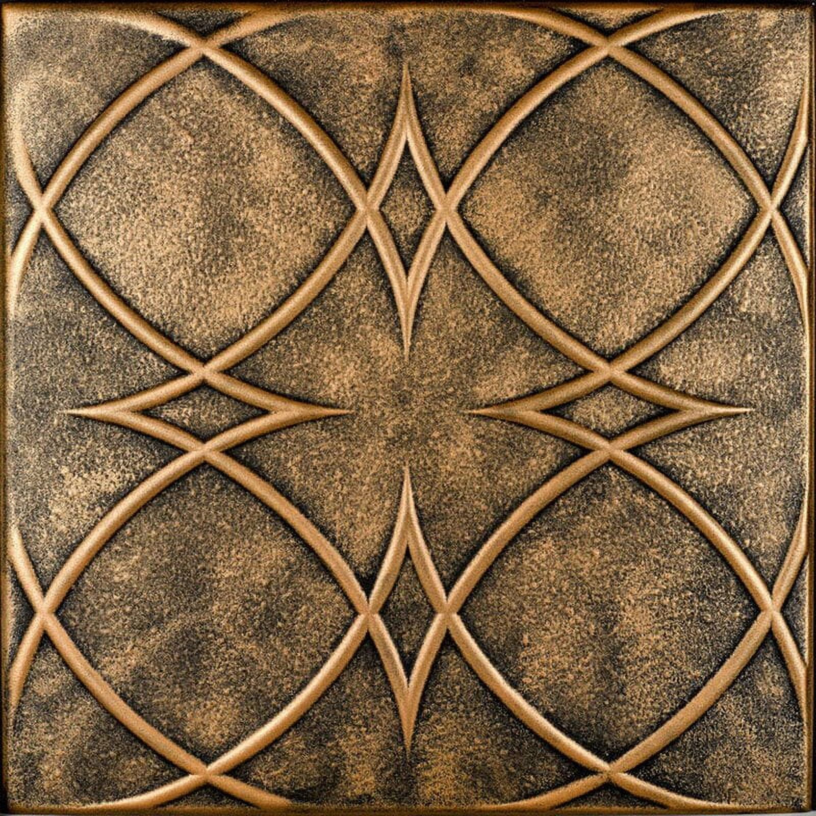 R82 - Circles And Stars Foam Glue-up Ceiling Tile in Antique Gold (21.6 ...
