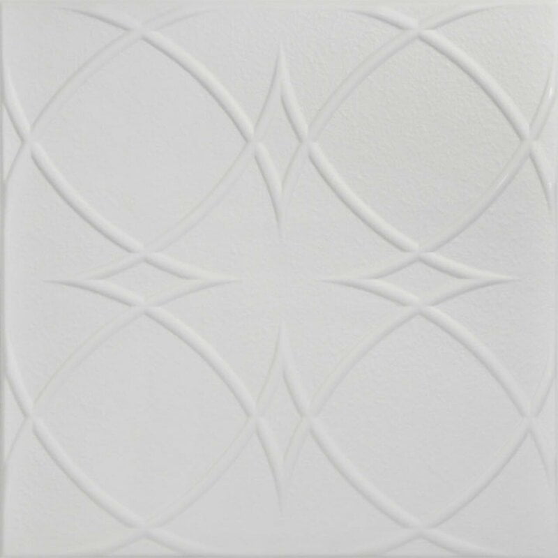 R82 - Circles And Stars Foam Glue-up Ceiling Tile in Dove White (21.6 ...