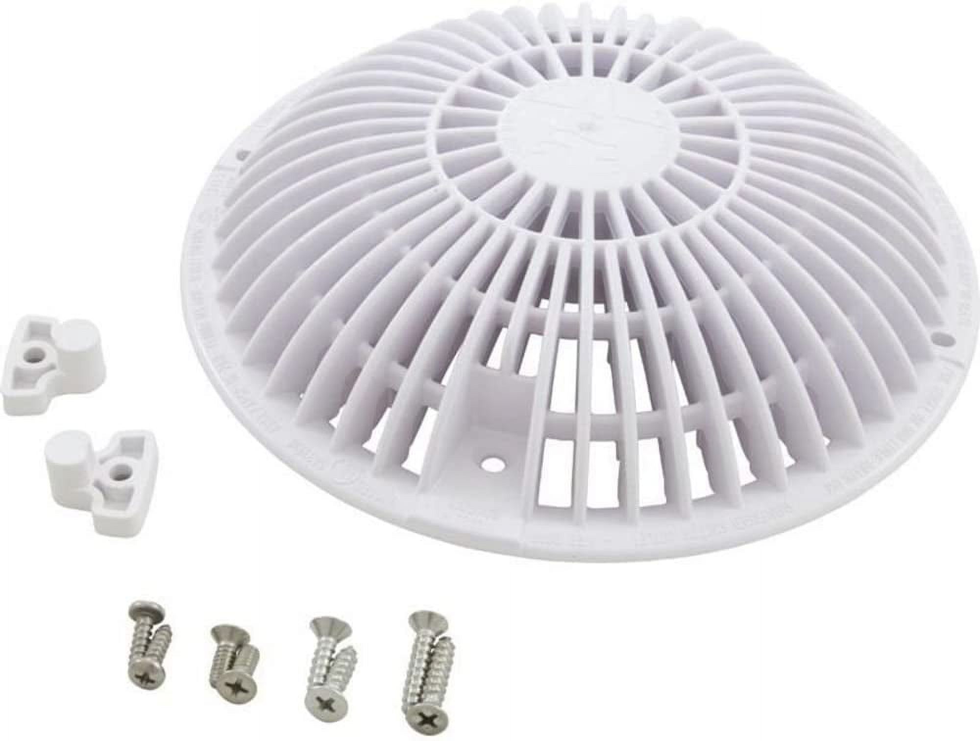 R8MF101 8" Round MoFlow Main Drain Grate with Hardware - White ...