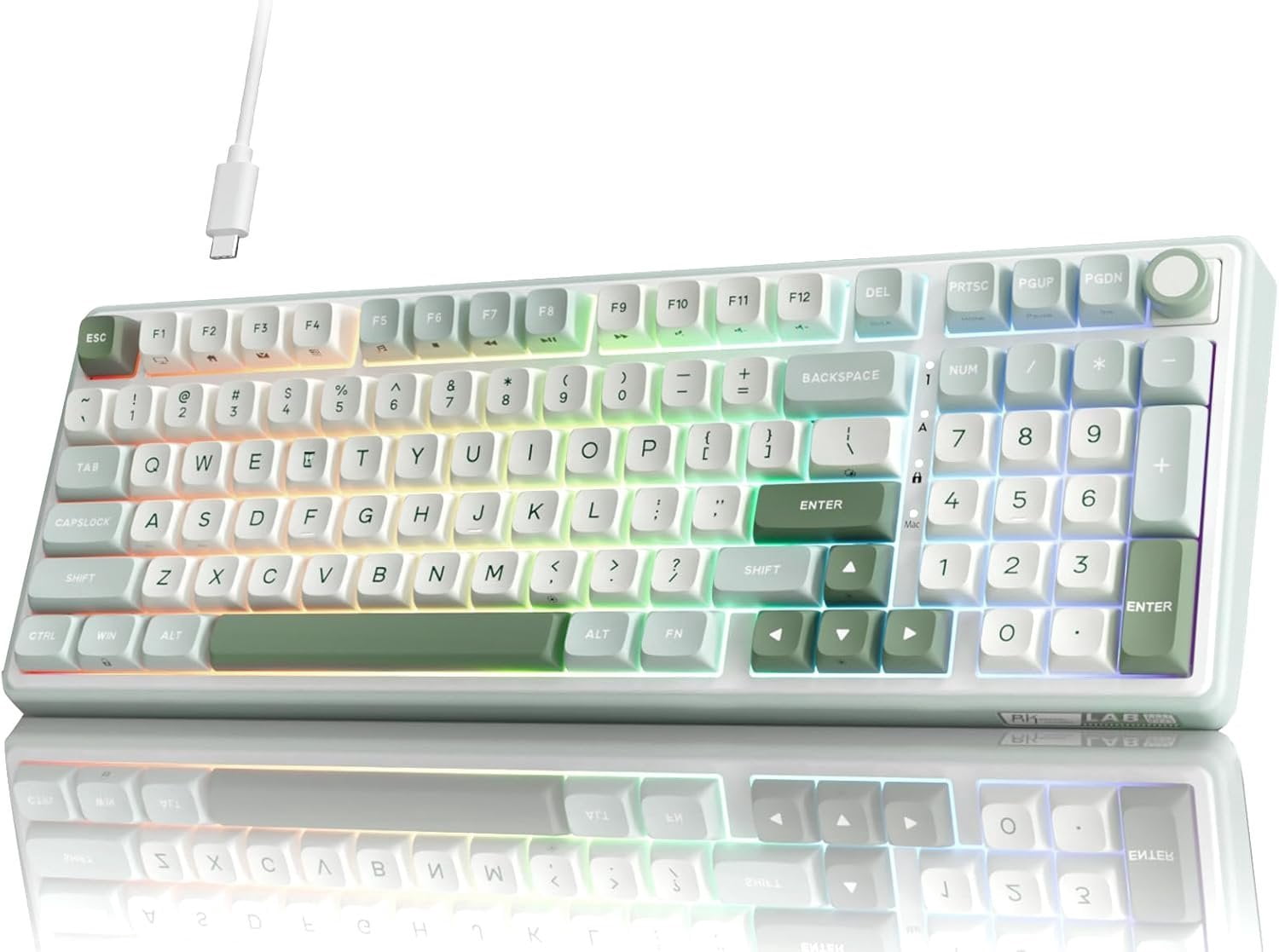 R98 Creamy Mechanical Keyboard, 96% Wired Gaming Keyboard Backlit with ...
