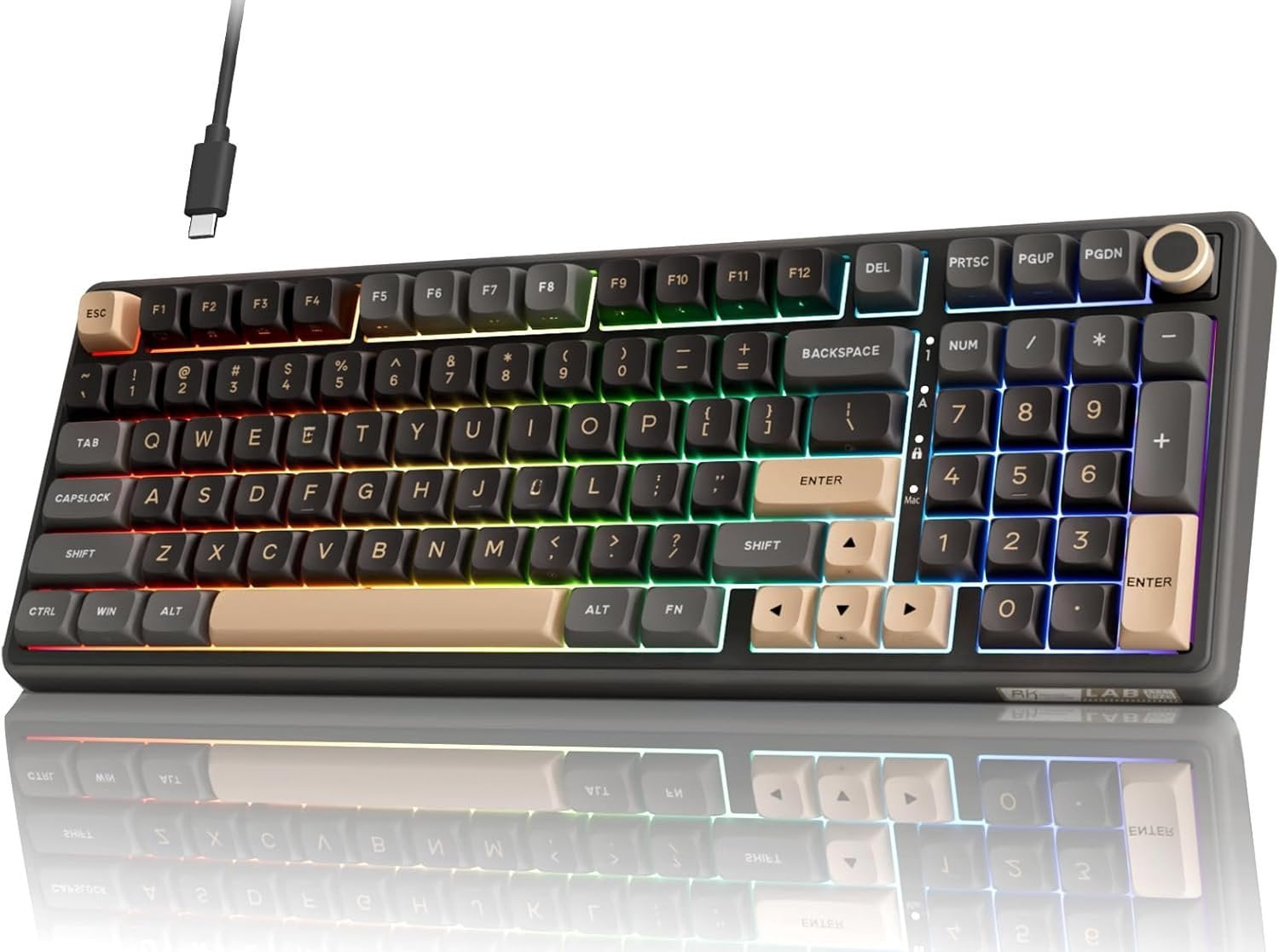 R98 Wired Mechanical Keyboard, 96% Creamy Gaming Keyboard Backlit with ...