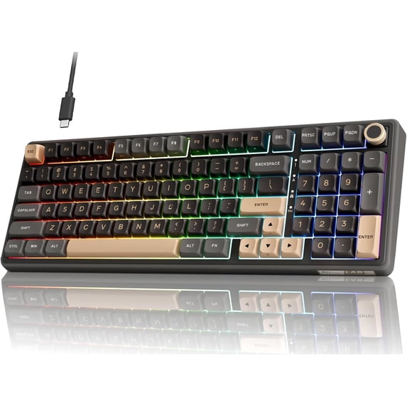 R98 Wired Mechanical Keyboard, 96% Creamy Gaming Keyboard Backlit with ...