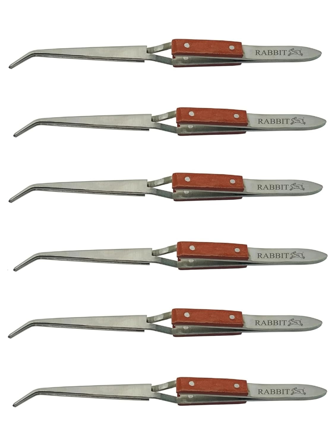 RABBIT Cross Lock Soldering Tweezers with Fiber Grip Wooden Handle Precision PickUp Tool Easy ...