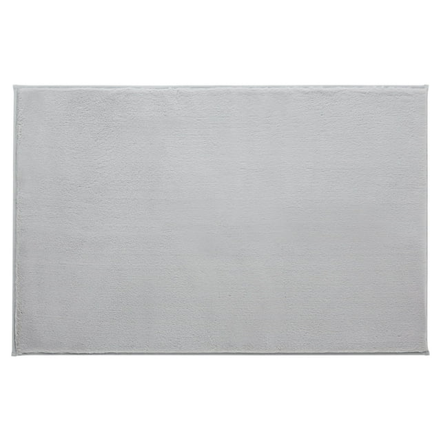 RABBIT FAUX FUR SOLID GREY ACCENT RUG (30" X 46") - Walmart.com