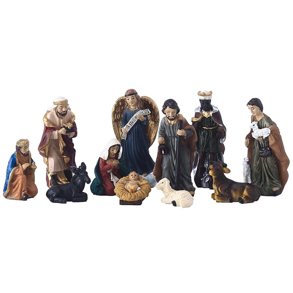 RABBITH 11pcs Christmas Manger Decorations Set Jesus Nativity Holy ...