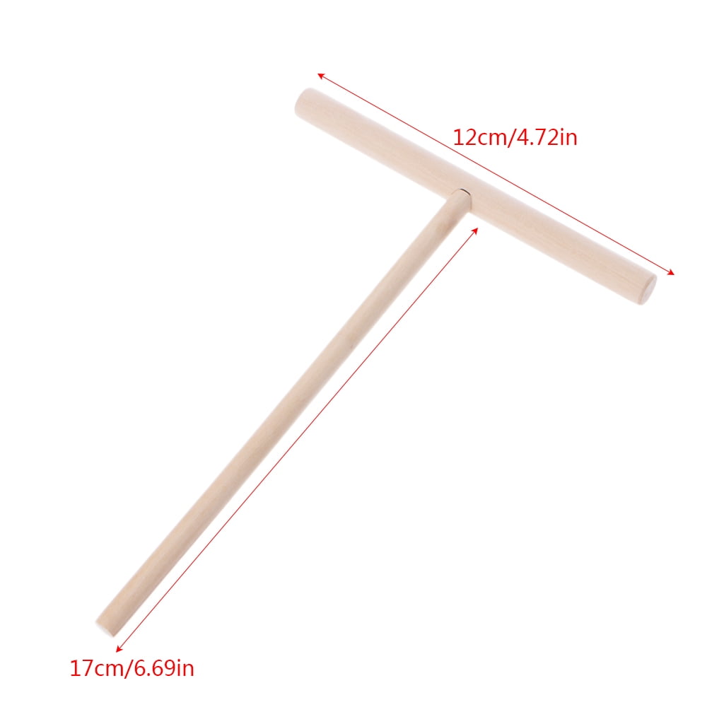 RABBITH 1PC for T Shape Wooden Pancake Batter Spreader Stick Rolling ...