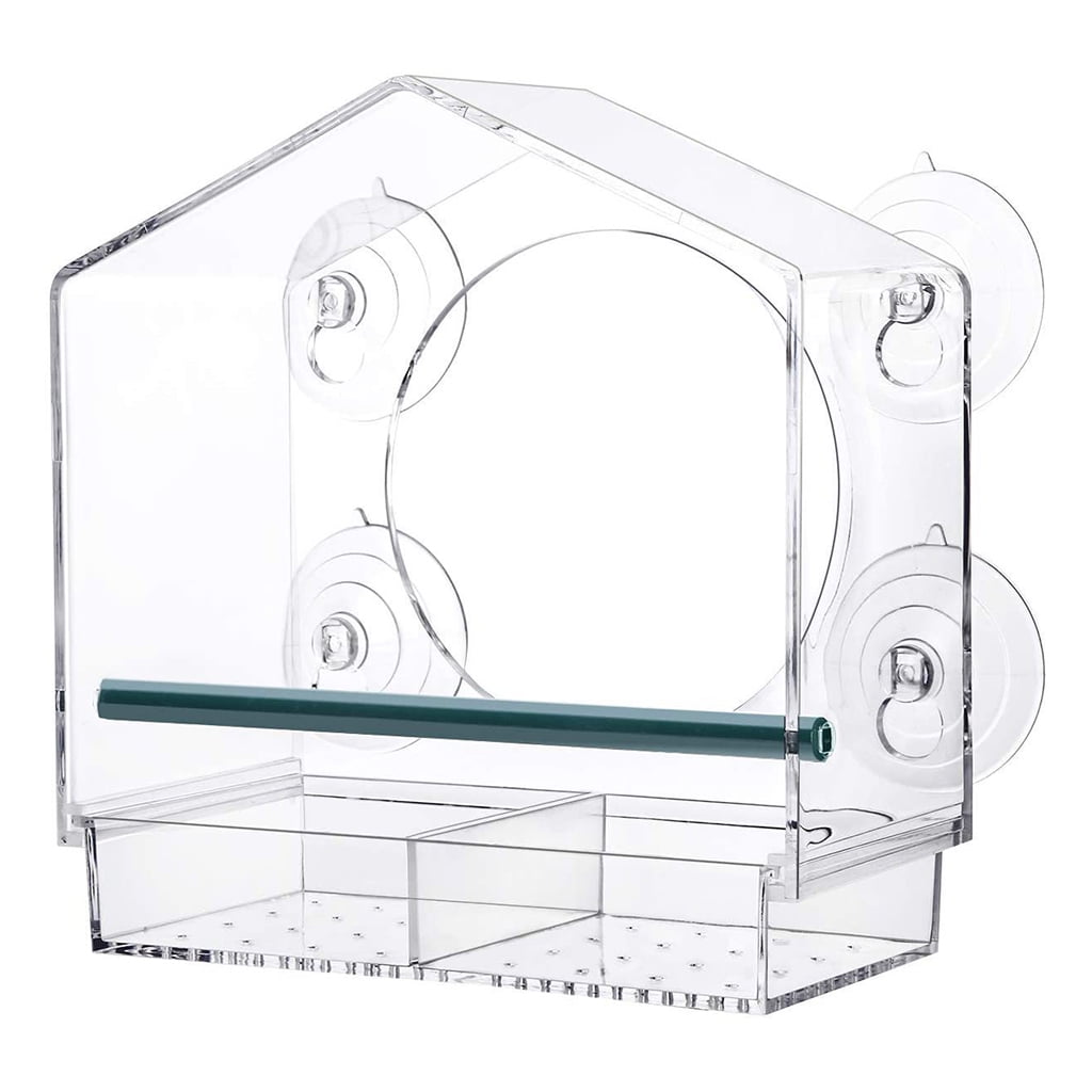 RABBITH Acrylic Window Bird Feeder with Suction Cups Large Outdoor ...