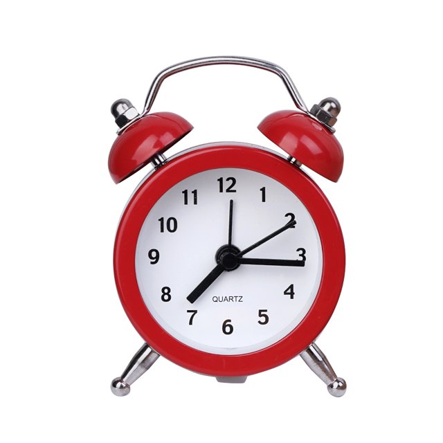 RABBITH Portable Cute Mini Round Battery Alarm Clock Desktop Table ...