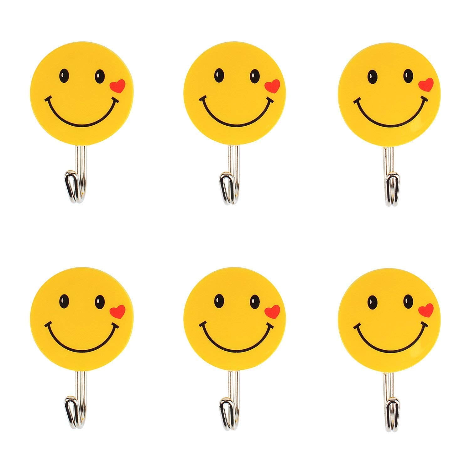 RABBONIX Plastic SelfAdhesive Smiley Face Hooks 1 Kg Load Capacity 6 ...