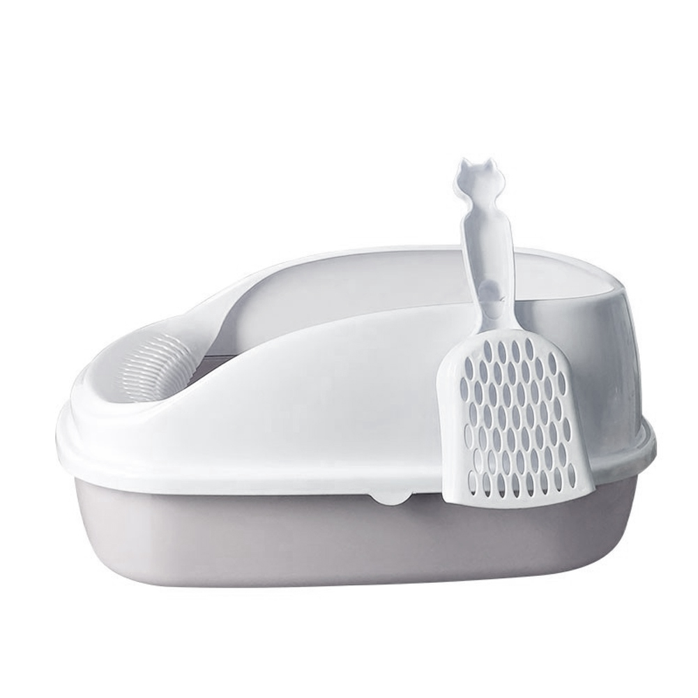 RABEEXP Cat litter pans, Open Cat Litter Box with High Side Heightening ...