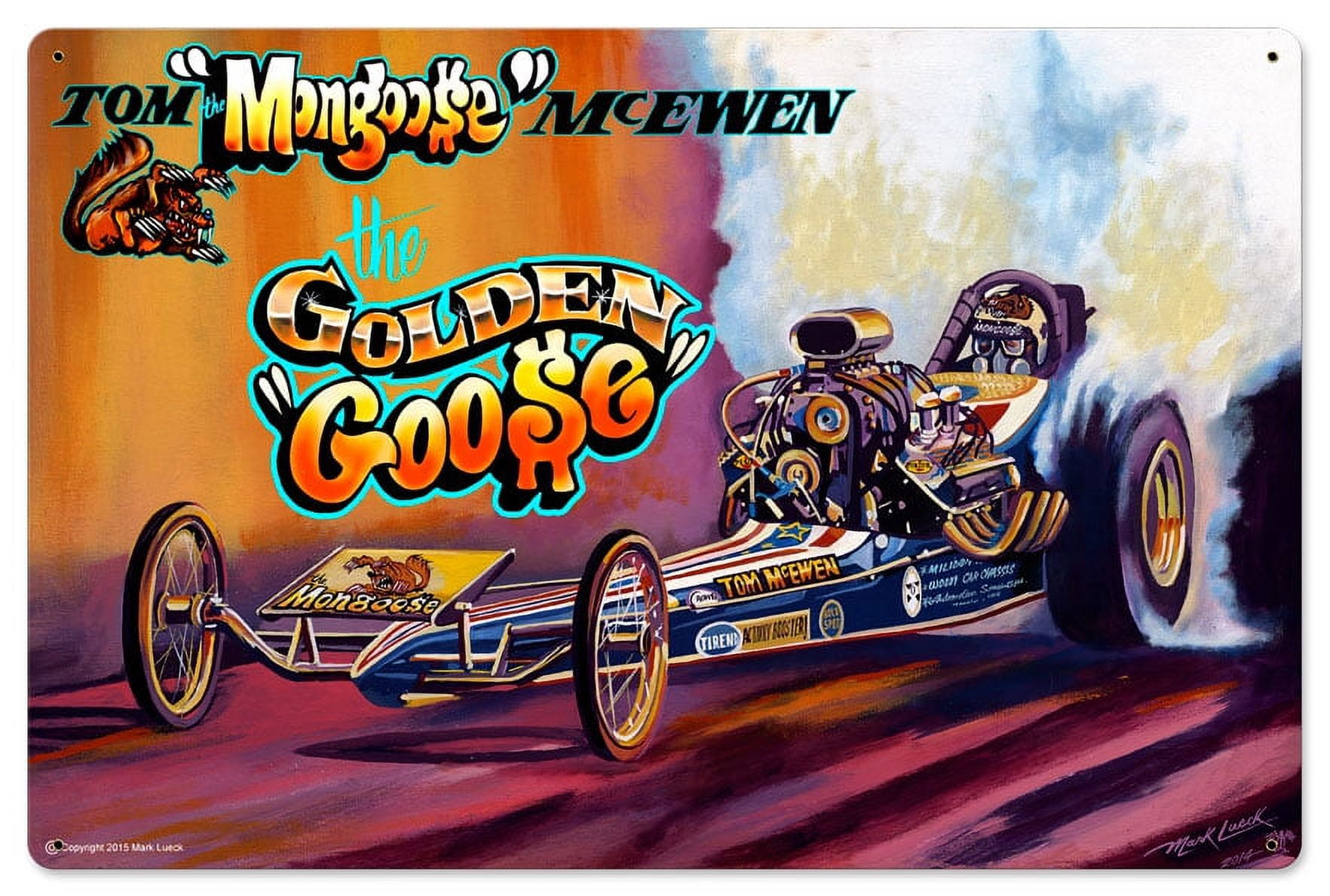 RACE CAR MONGOOSE SATIN Vintage Sign “Made in the USA with heavy gauge ...